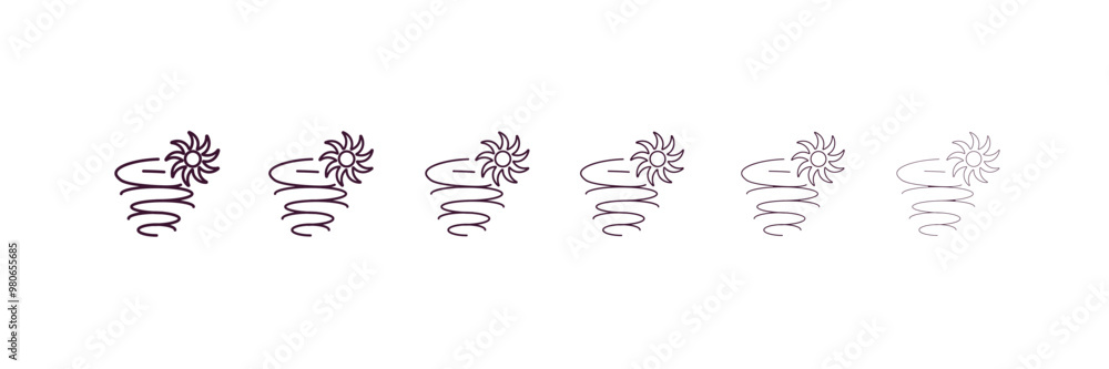 tropical cyclone outline icon. Linear vector from weather concept. 6 ...