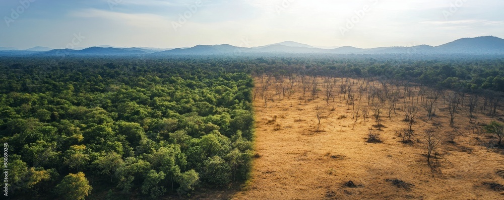 Ecological Transition: Forest Turning Into Desert Due to Deforestation ...