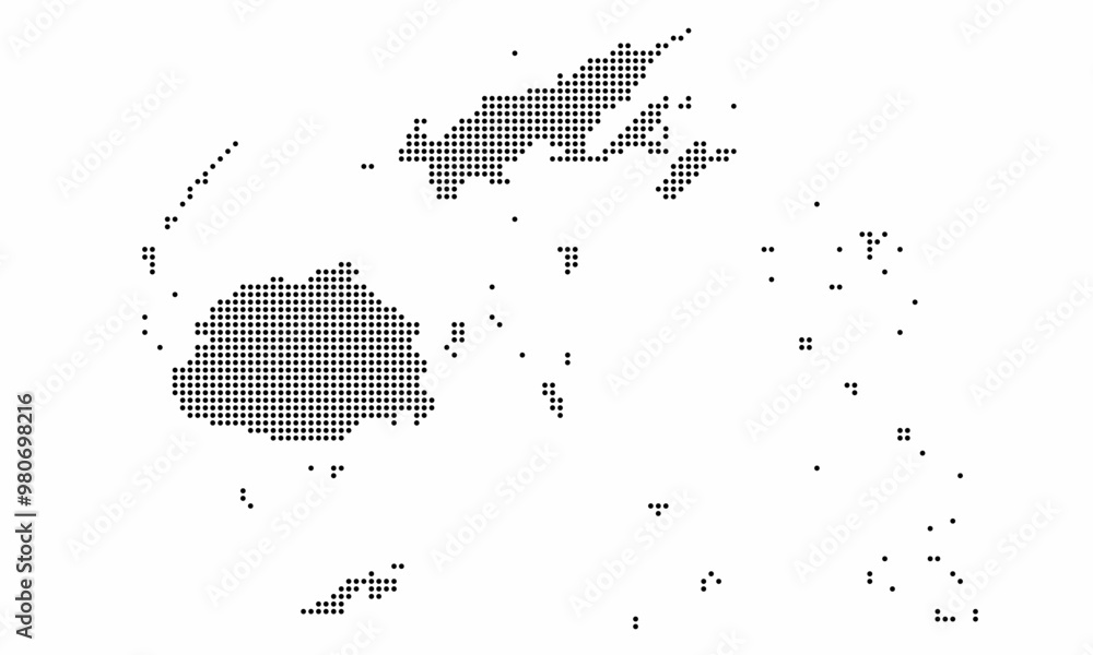 Fiji Islands dotted map with grunge texture in dot style. Abstract ...