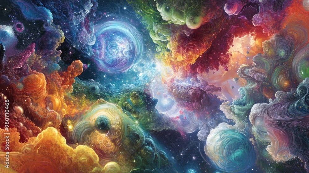 The Multiverse illustration from the Muve Collection, depicting various ...