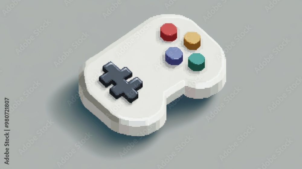 White Controller Video Game Play Retro Pixel Art,Retro Vintage Video ...