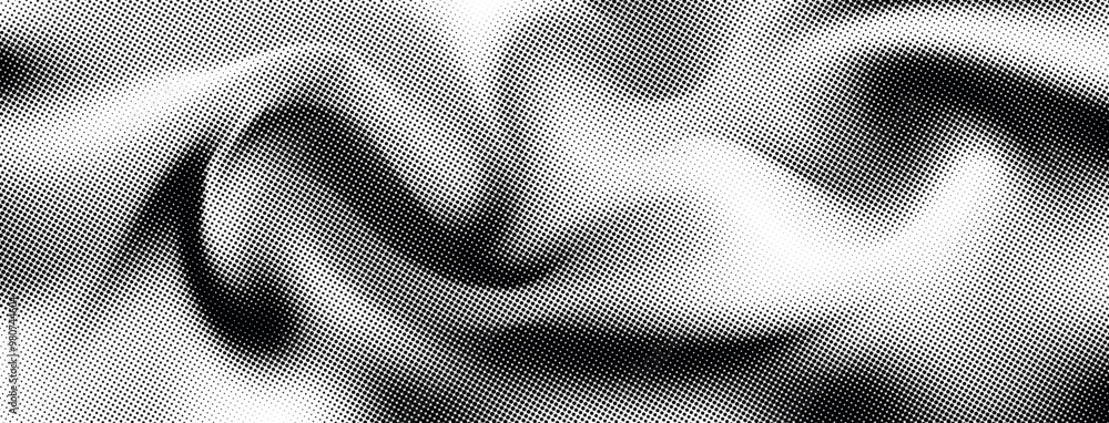 Retro poster with a dot gradient background, grunge texture, and comic ...