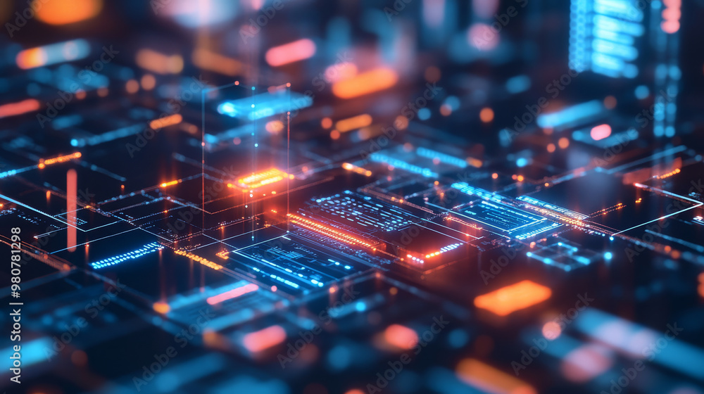 Visual representation of digital transformation, with traditional ...