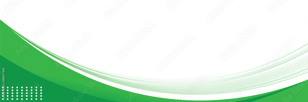 Green banner background. Green abstract header with rounded lines for ...