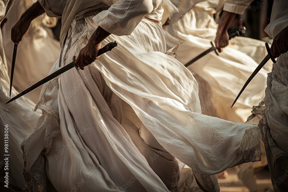 A wonderful picture of the Saudi folk dance, and the dancers appear ...