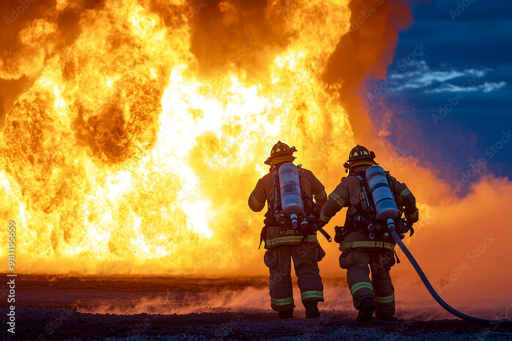 Firefighters battling a massive blaze at a multi-story building during ...