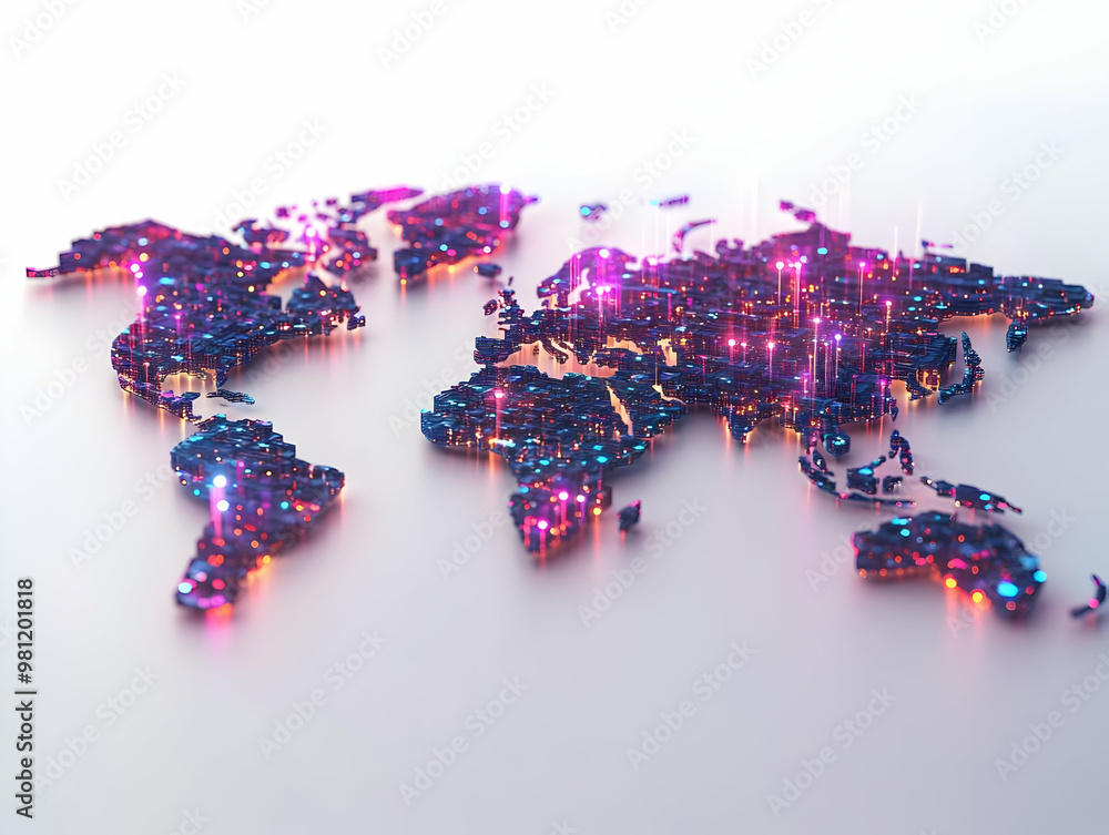 Flat Holographic Electoral Map with Fundraising Hotspots - 3D ...