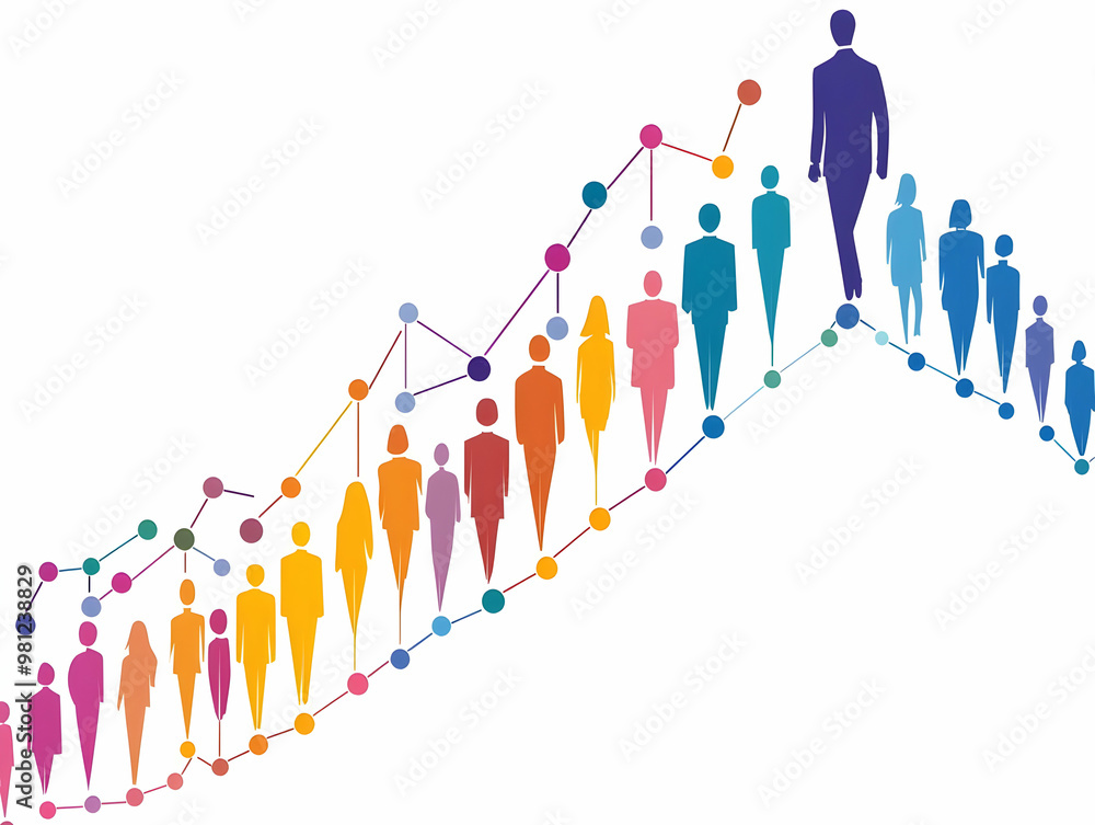 Flat Illustration of Politician Social Media Follower Growth Chart ...