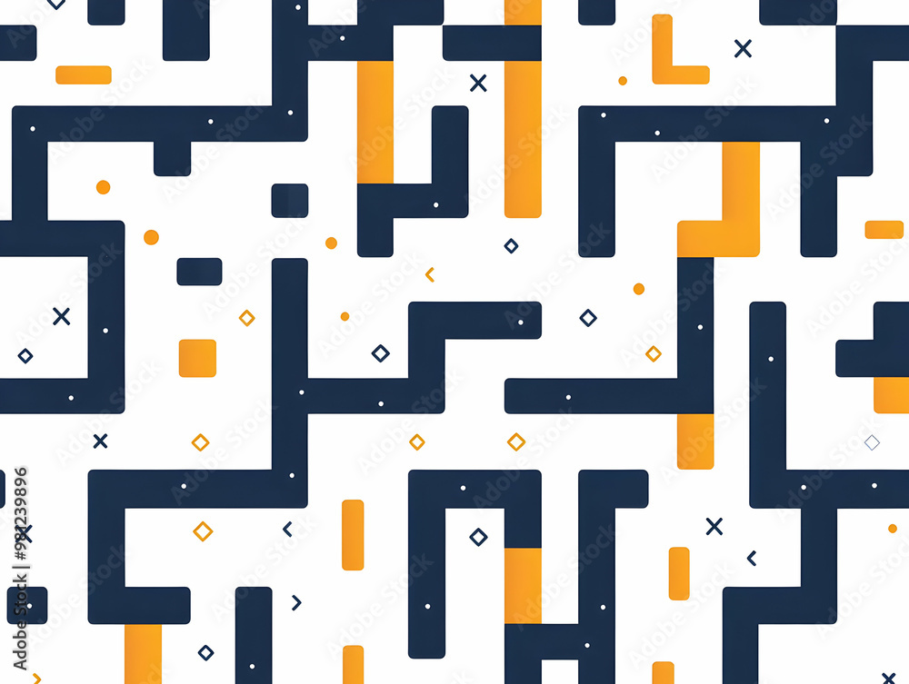 Ilustración de Stock Cartoon-Style Flat Prediction Graph Maze: Navigate ...