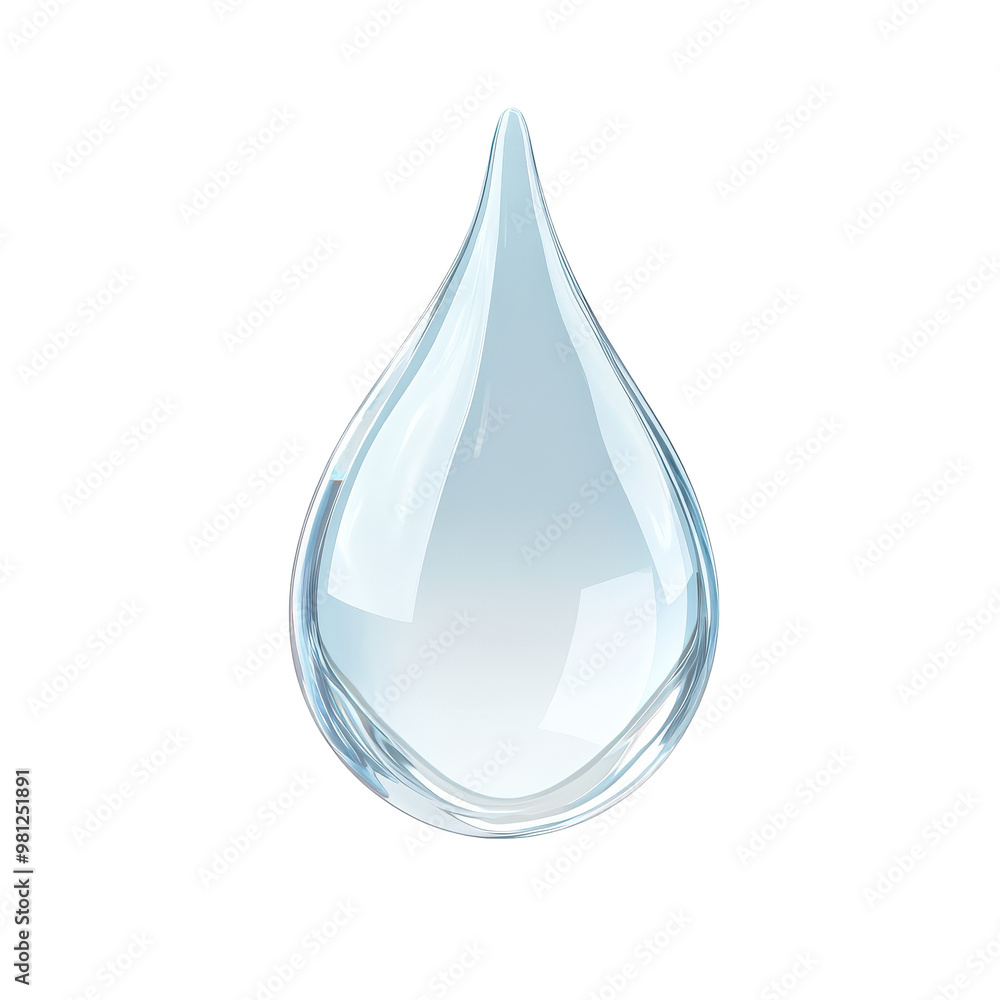 A clear drop of water with a sharp point Stock Photo | Adobe Stock