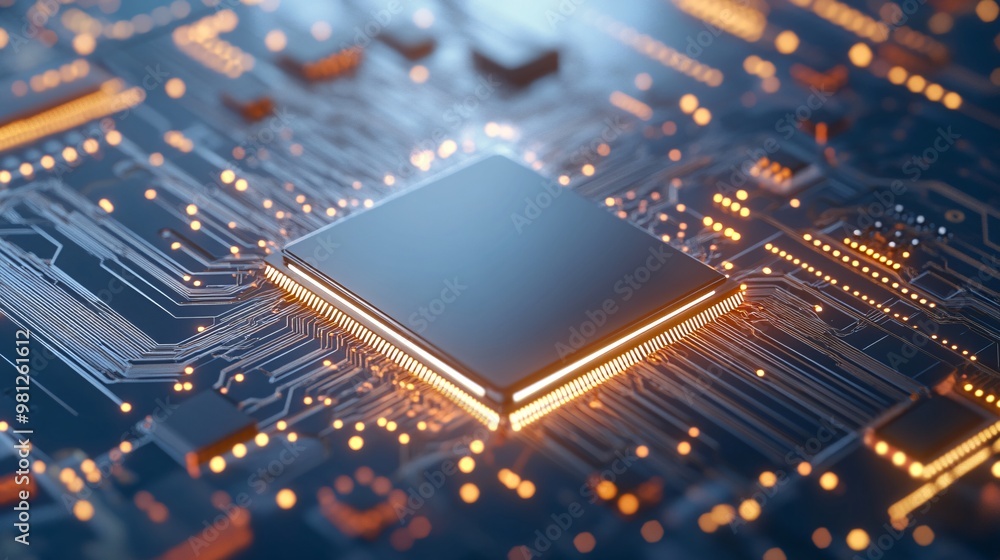 Futuristic AI Chip Architecture - Advanced Neural Network Processing ...