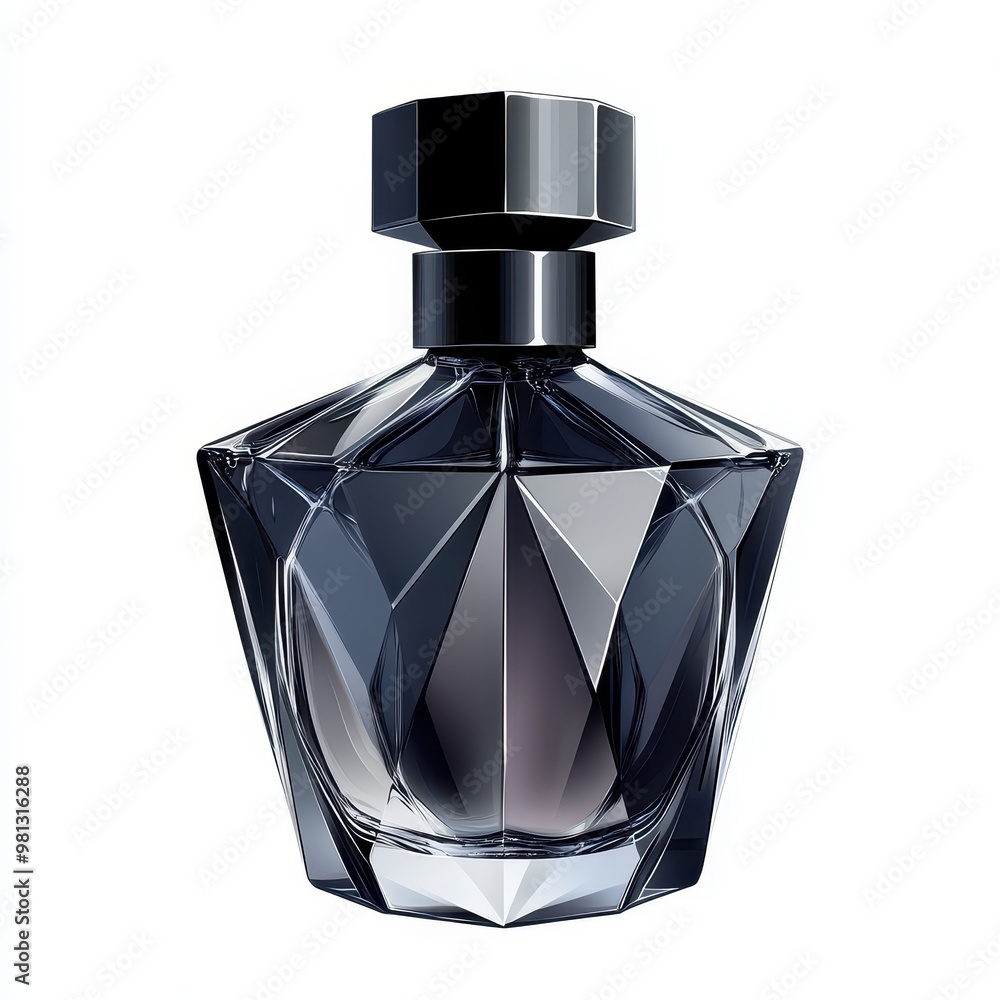 Elegant perfume bottle with a geometric design, perfect for showcasing ...