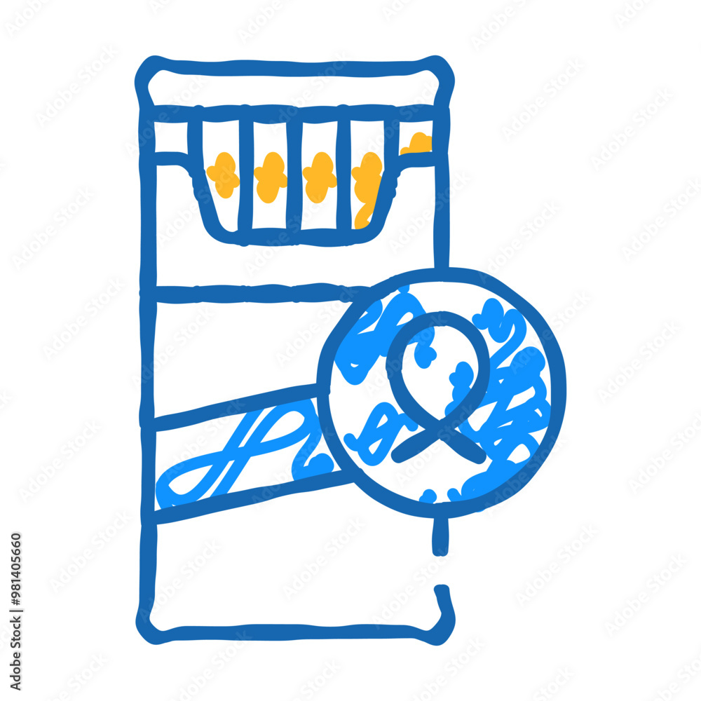 cigarettes cause lung cancer doodle icon sketch vector. cigarettes ...