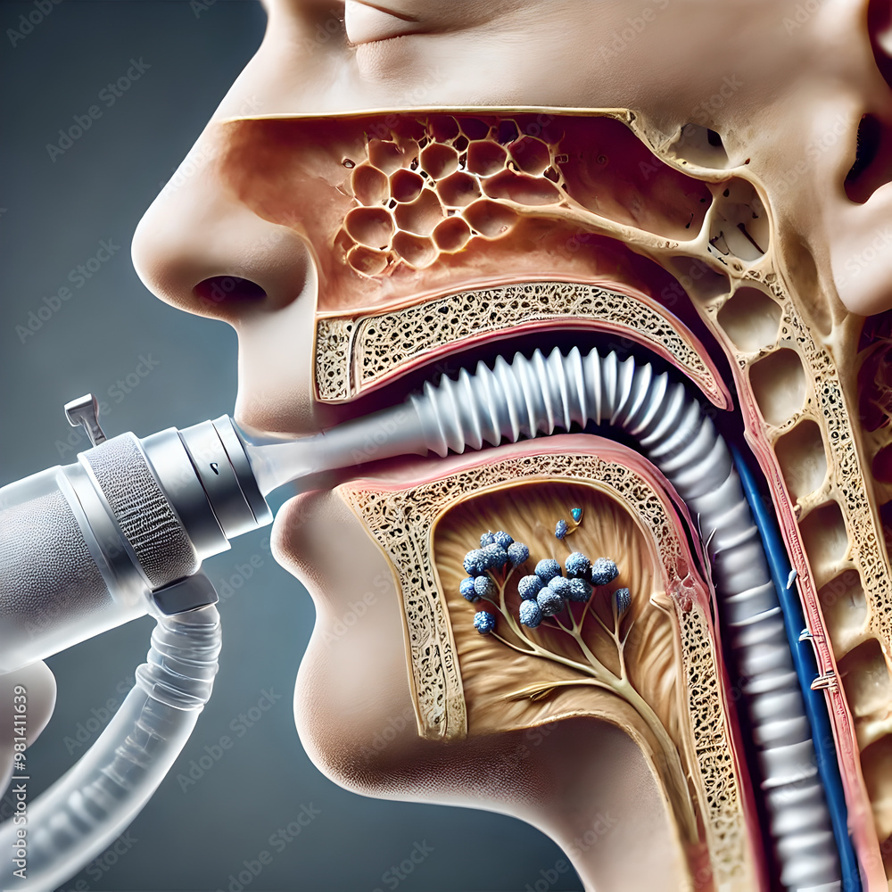 Stock-Illustration „3D Model tracheal anatomy: tracheal intubation ...