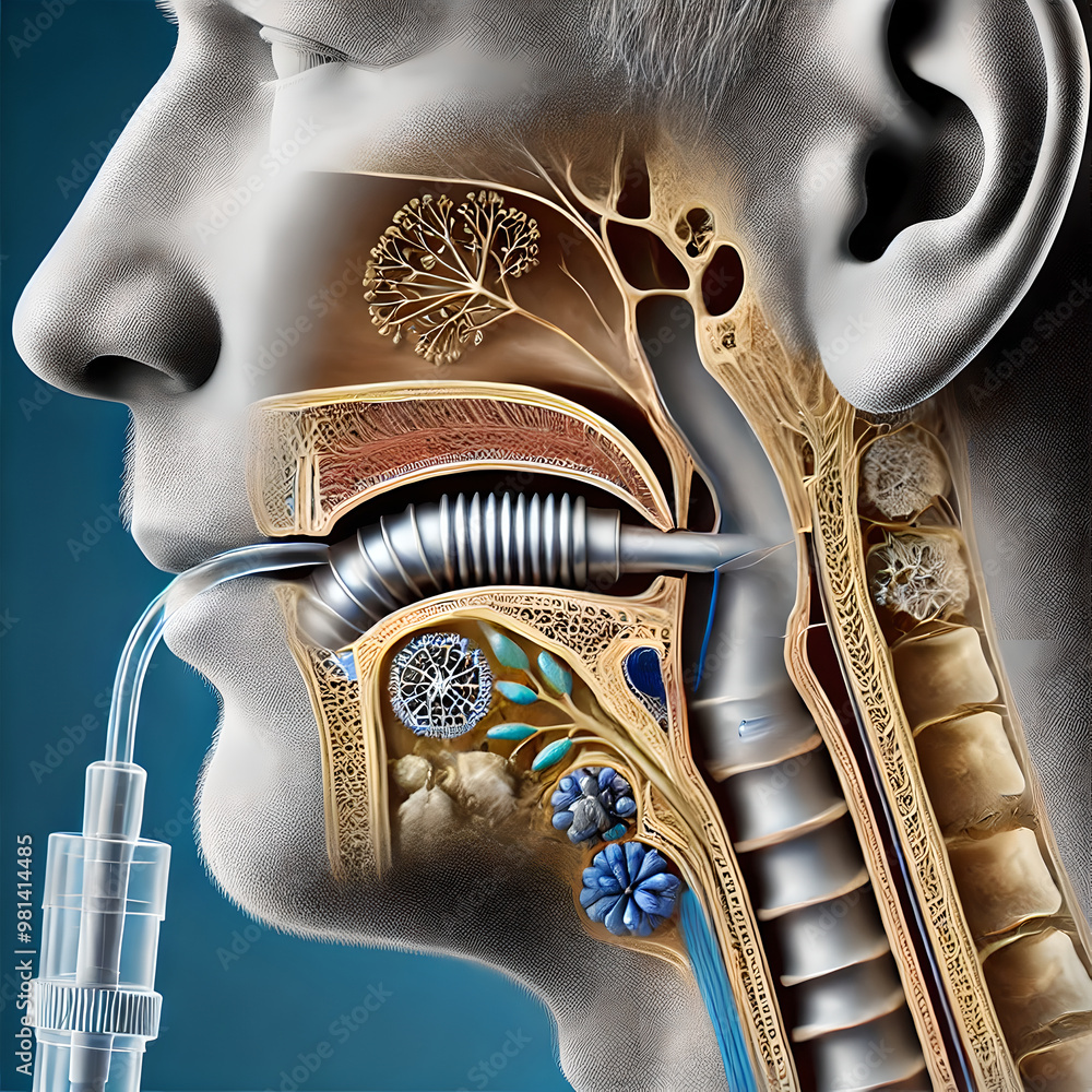 3D Model tracheal anatomy: tracheal intubation, where a breathing tube ...