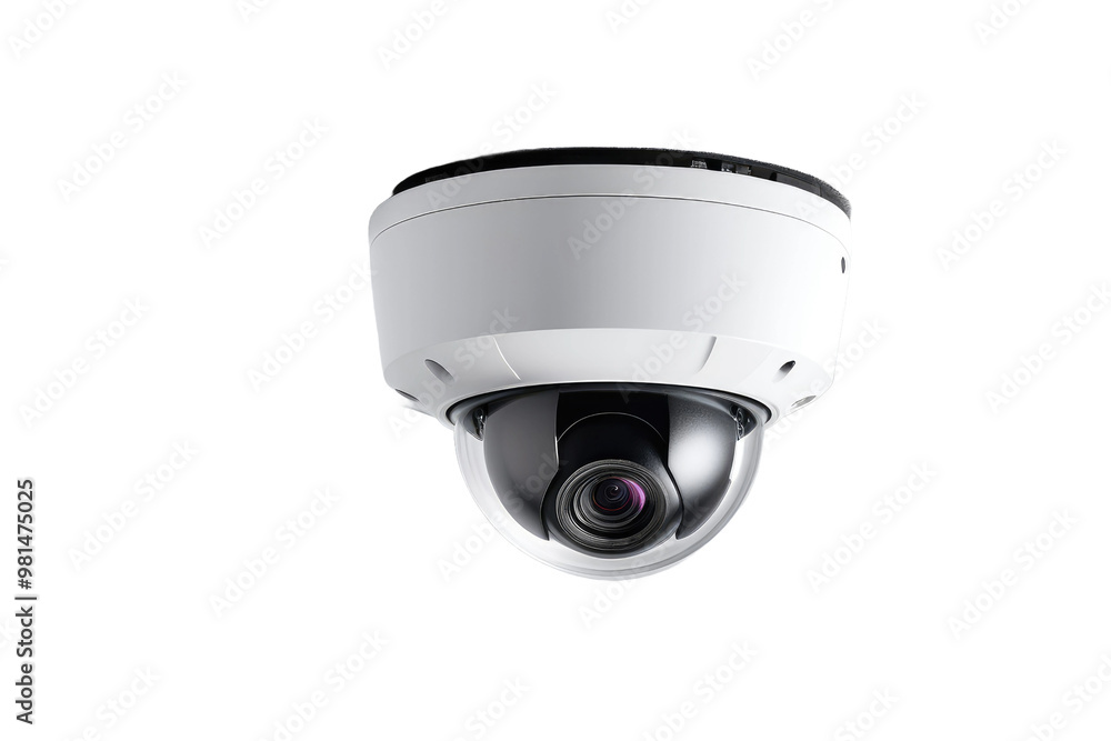Single surveillance camera, full body view, centered isolation against ...