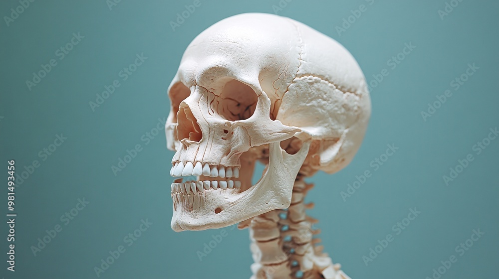 Detailed Human Skeletal System with Anatomical Labels on Plain ...