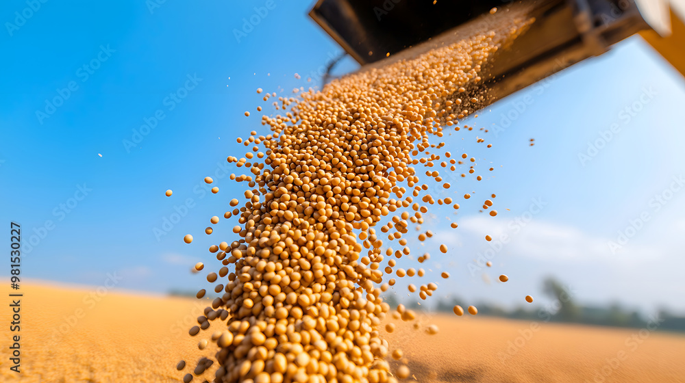 Grain Auger of Combine Pouring Soybeans into Tractor | Efficient ...