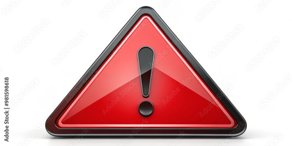 Red Triangle Warning Sign with Exclamation Mark, 3D, warning sign ...