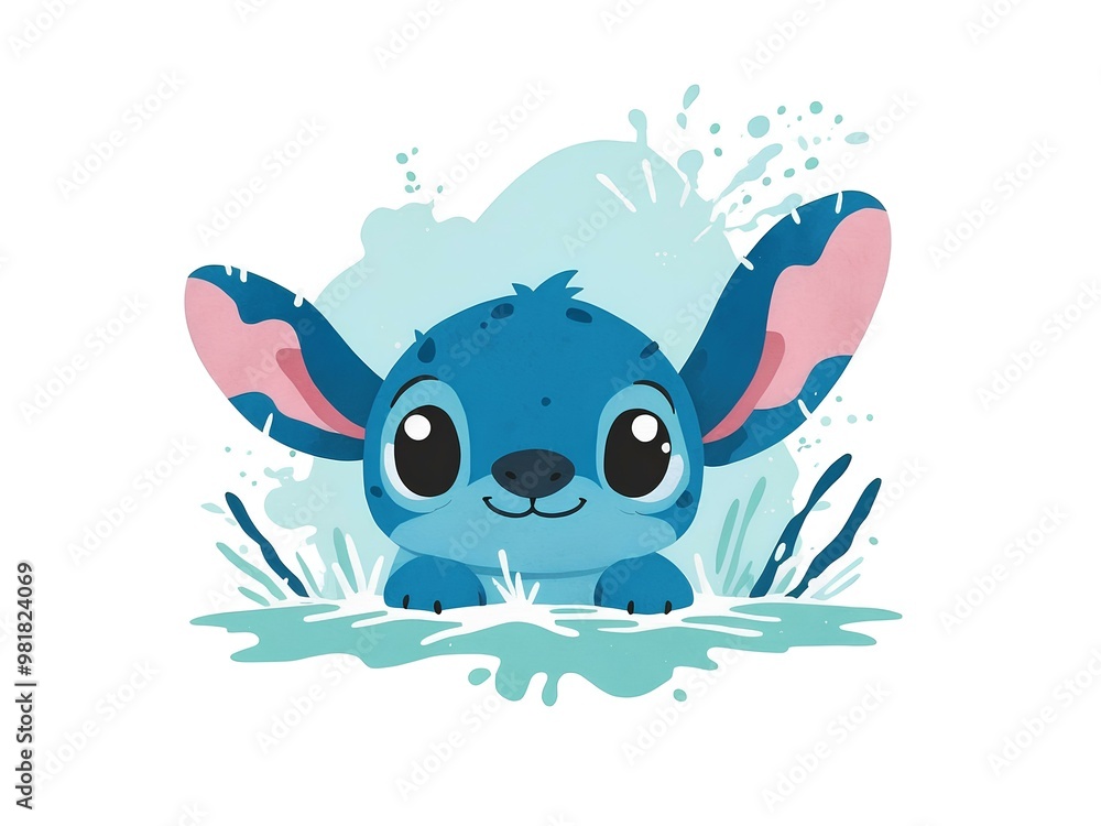 Watercolor Stitch Splash, Stitch Floral and Butterflies Watercolor ...