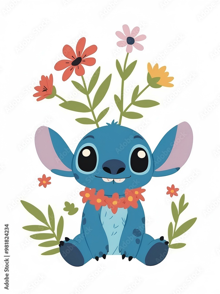 Watercolor Stitch Splash, Stitch Floral and Butterflies Watercolor ...