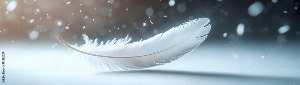 Floating Holographic White Feather Quill Writing Positive Life Scripts ...
