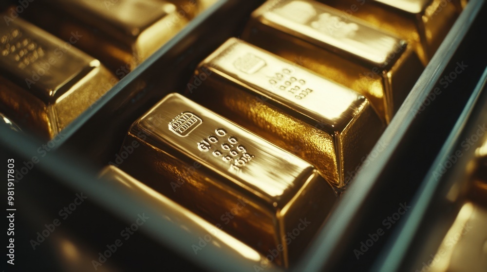 A gold bar being transported in a secure container, with a focus on the ...