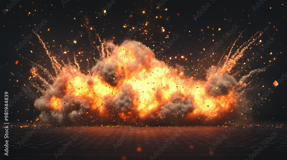 Explosion border isolated on transparent background - Generative AI ...