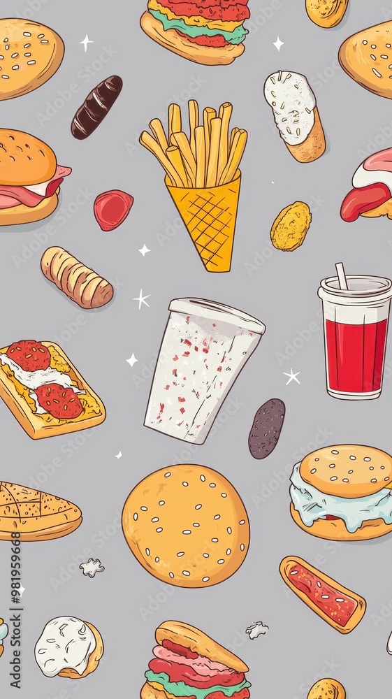 Pixel Art Fast Food Vector Set with Burger,pizza,Soda,Ice Cream,Hot Dog ...