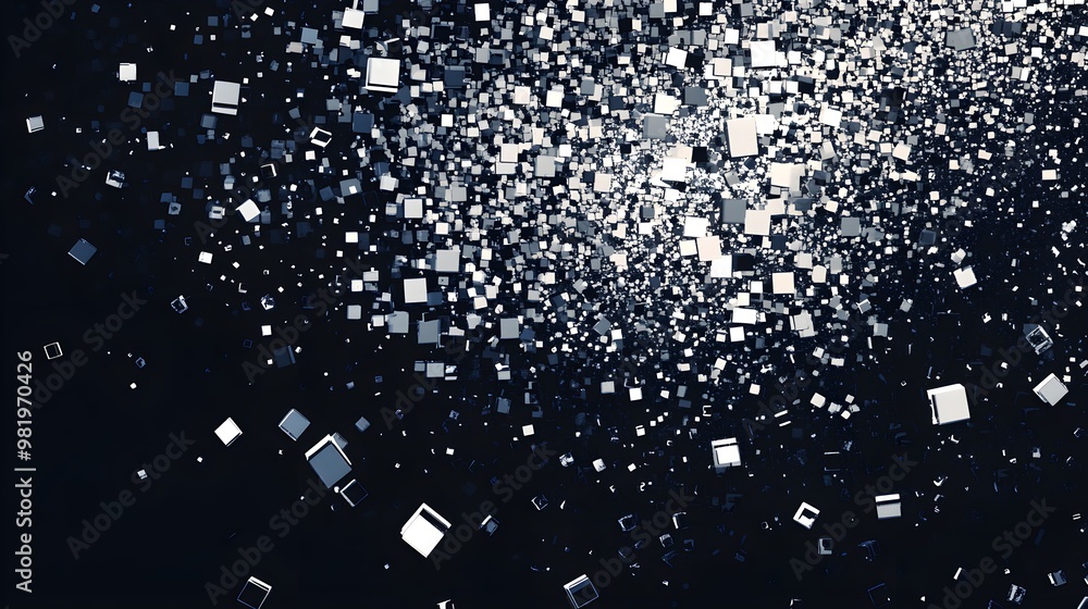 Pixel disintegration background with decay effect Dispersed dotted ...