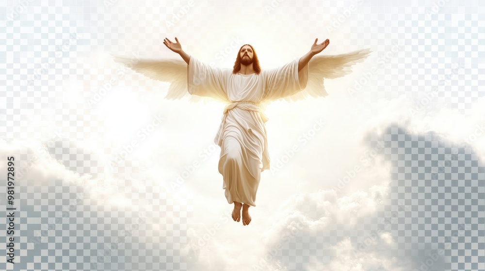 Jesus Christ is in heaven. Religion, faith. transparent background ...