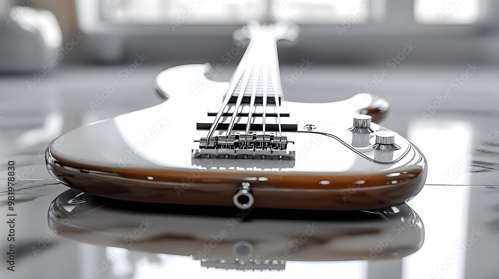 Highly detailed bass guitar image captured in high resolution for music ...