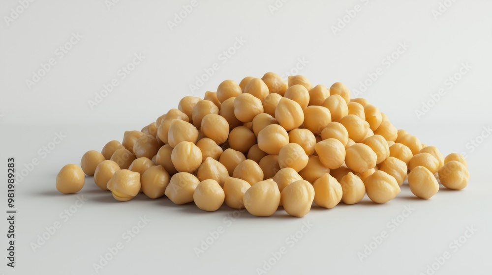 Detailed 3D Model of Fresh Chickpea Showcase Round Shape and Beige ...