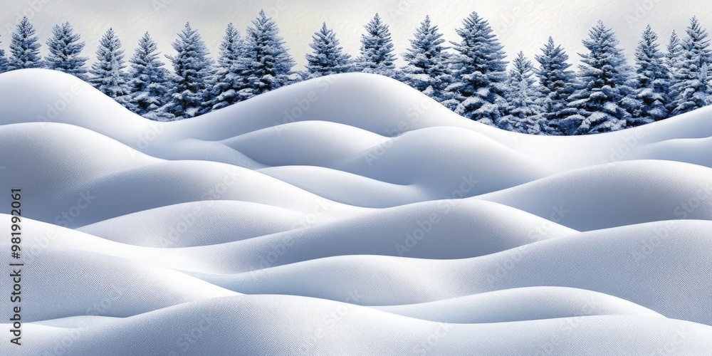 Whimsical claymation winter wonderland with sculpted evergreen trees ...