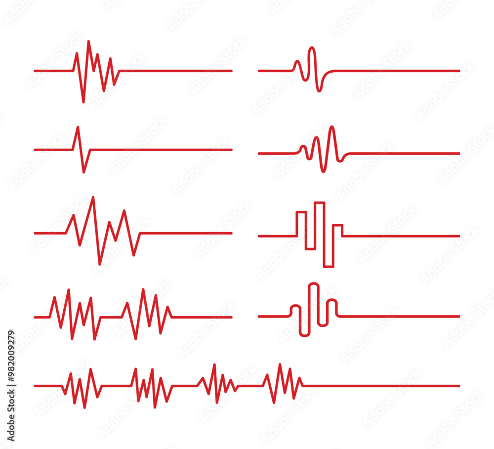 Set of dead heartbeat collection, End of the life, dead line heartbeat ...