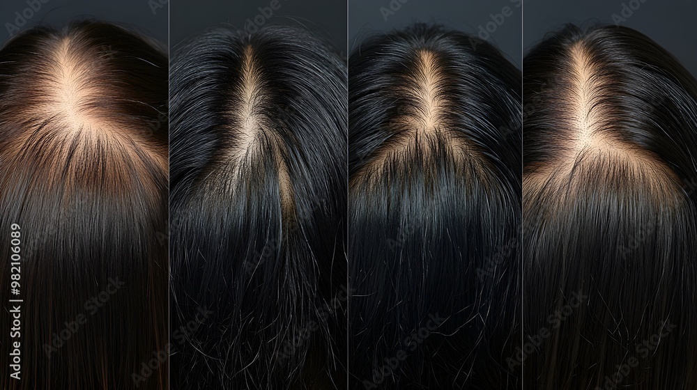 Detailed side-by-side comparison of a patient's scalp, highlighting ...
