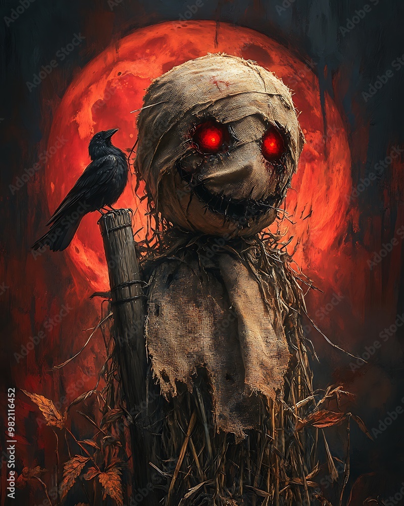Zombie Scarecrow: A decaying scarecrow with patches of missing straw ...