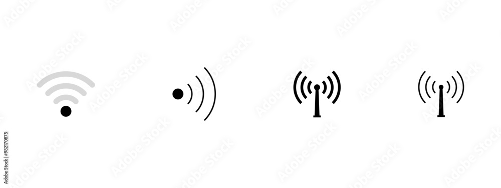 Wifi Signal Icons Set. Network signal, Internet sign. WIFI. Wifi signal ...