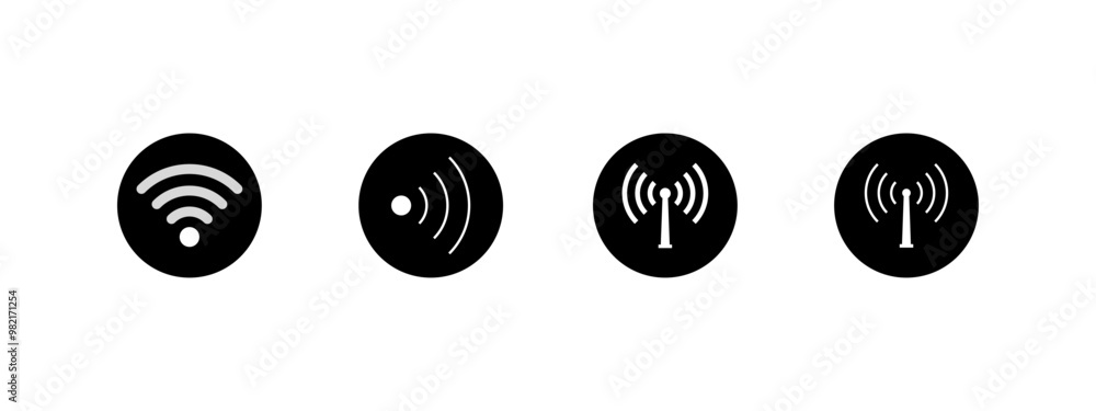 Wifi Signal Icons Set. Network signal, Internet sign. WIFI. Wifi signal ...