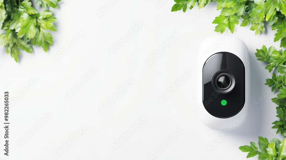 Motion-activated camera on a smart doorbell, with a detailed view of ...