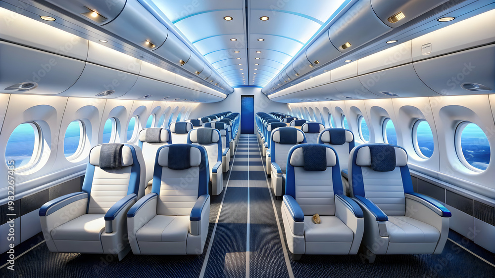 Stock-Illustration „Interior of the Boeing 787 Dreamliner showcasing ...