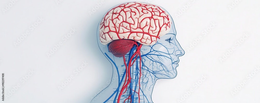 Diagram showing the difference between normal and stroke-affected brain ...