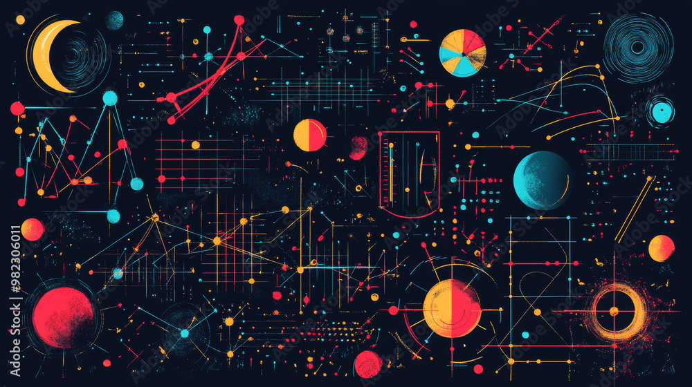 This 2D illustration features a visually striking representation of ...