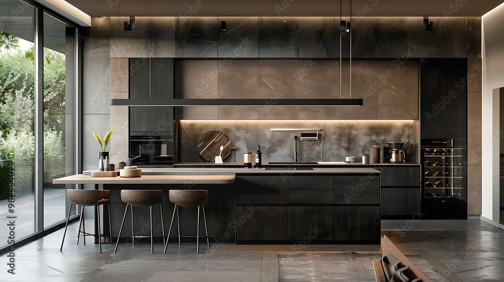 Interior of a modern kitchen in a luxury house Stock Photo | Adobe Stock