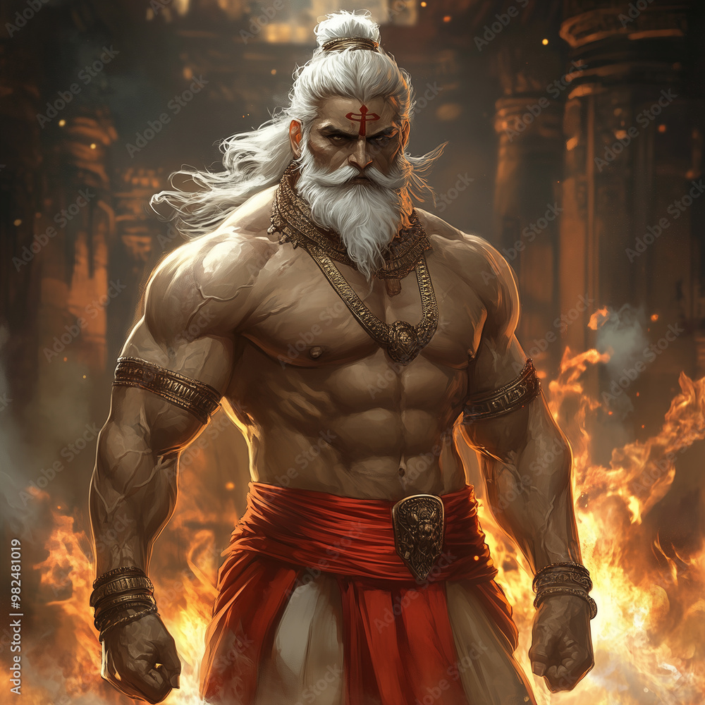 Bhimasena or Bima is wearing armor and holding giant mace prominent ...