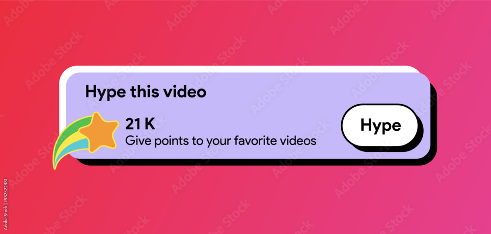 Hype this video banner. Youtube promote blog content badge. Give points ...