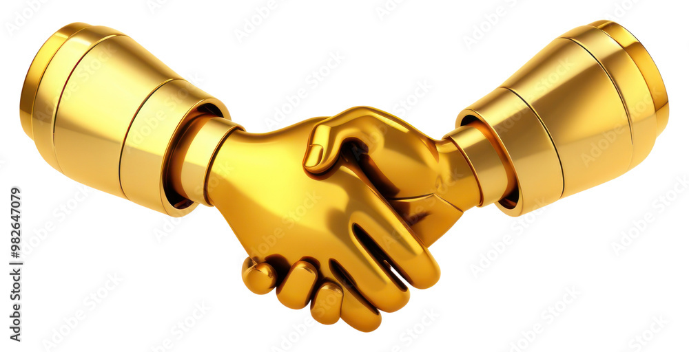 PNG Gold handshake white background togetherness. Stock Photo | Adobe Stock