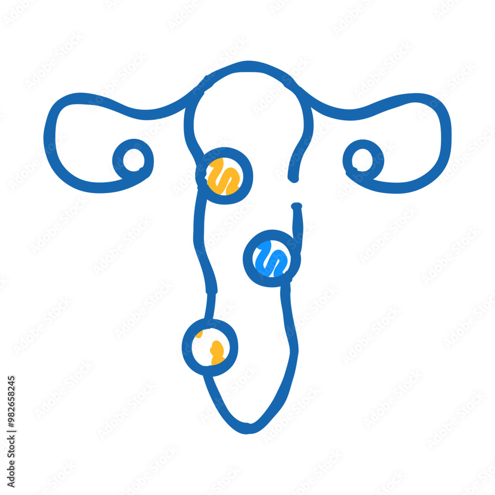 pathology of cervix doodle icon sketch vector. pathology of cervix sign ...