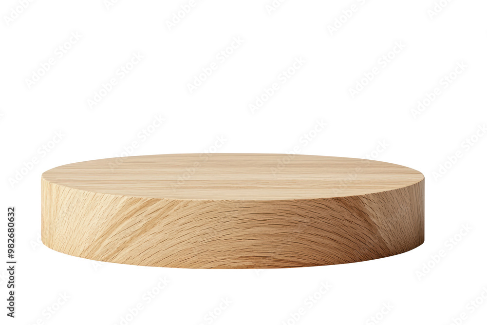 Natural wood round display platform with a simple and clean design ...