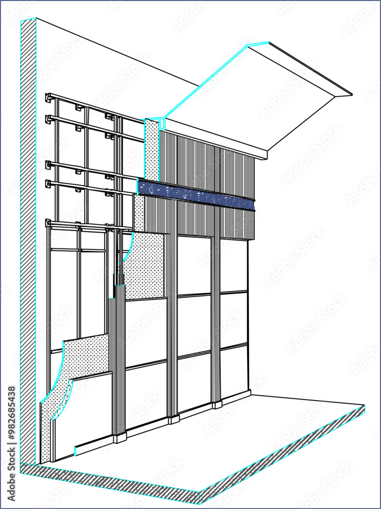 Vector sketch illustration silhouette design of modern detail baground ...